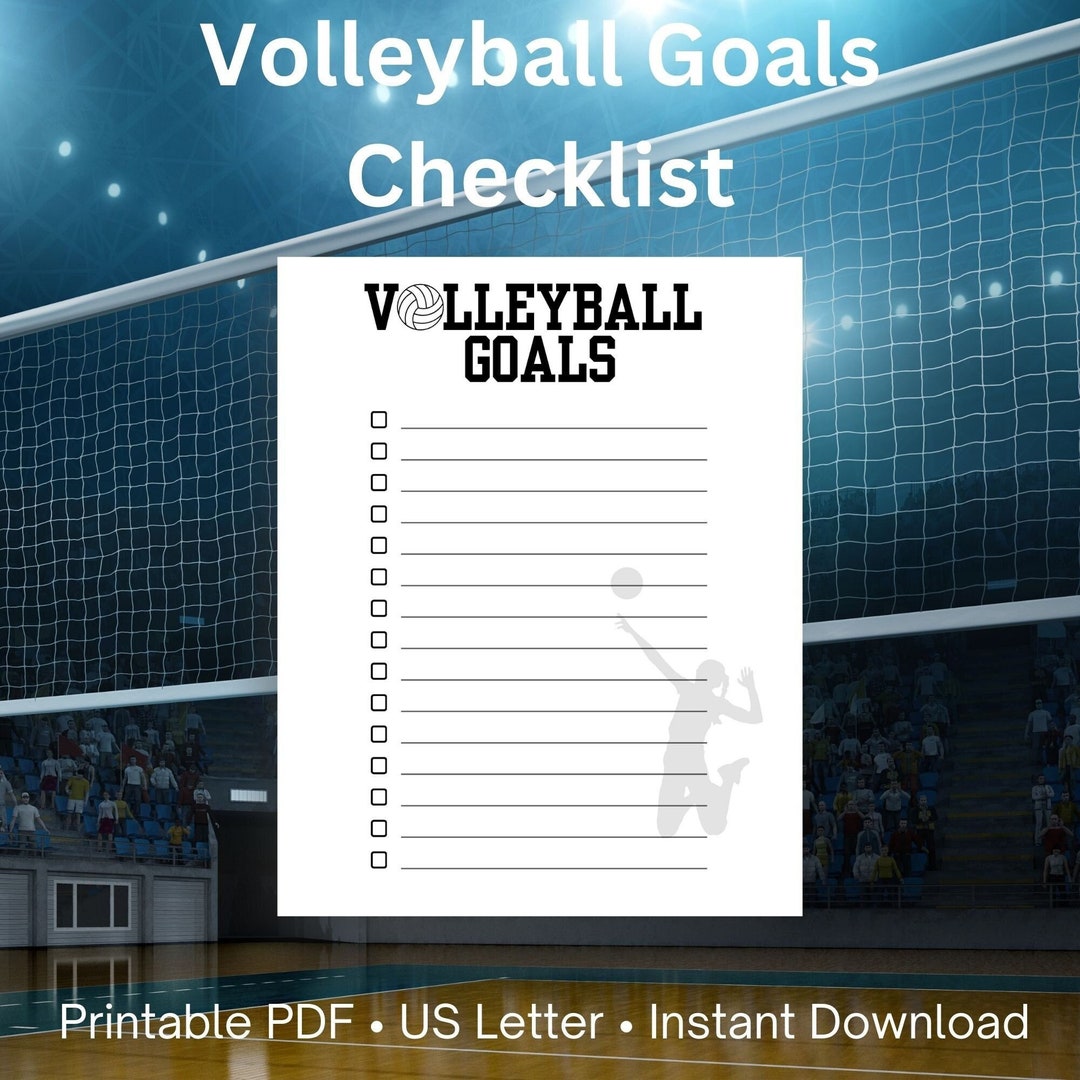 Volleyball Goals Checklist Printable to Do List Volleyball Gift for Mom ...
