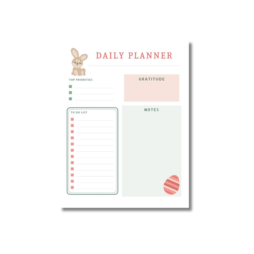 Printable Easter to Do List Planner Easter Checklist Daily Planner for ...