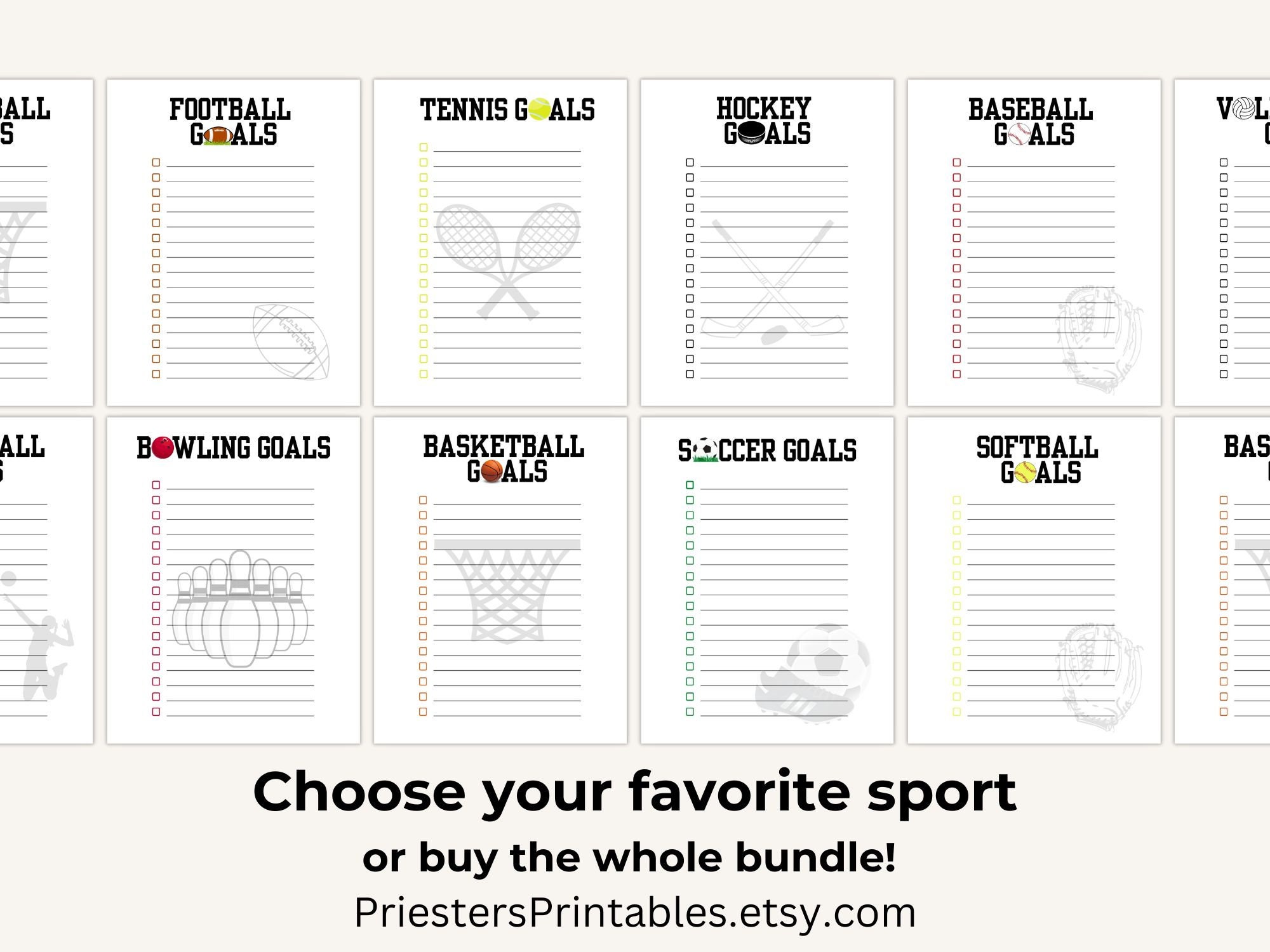 Volleyball Goals Checklist Printable to Do List Volleyball Gift for Mom ...