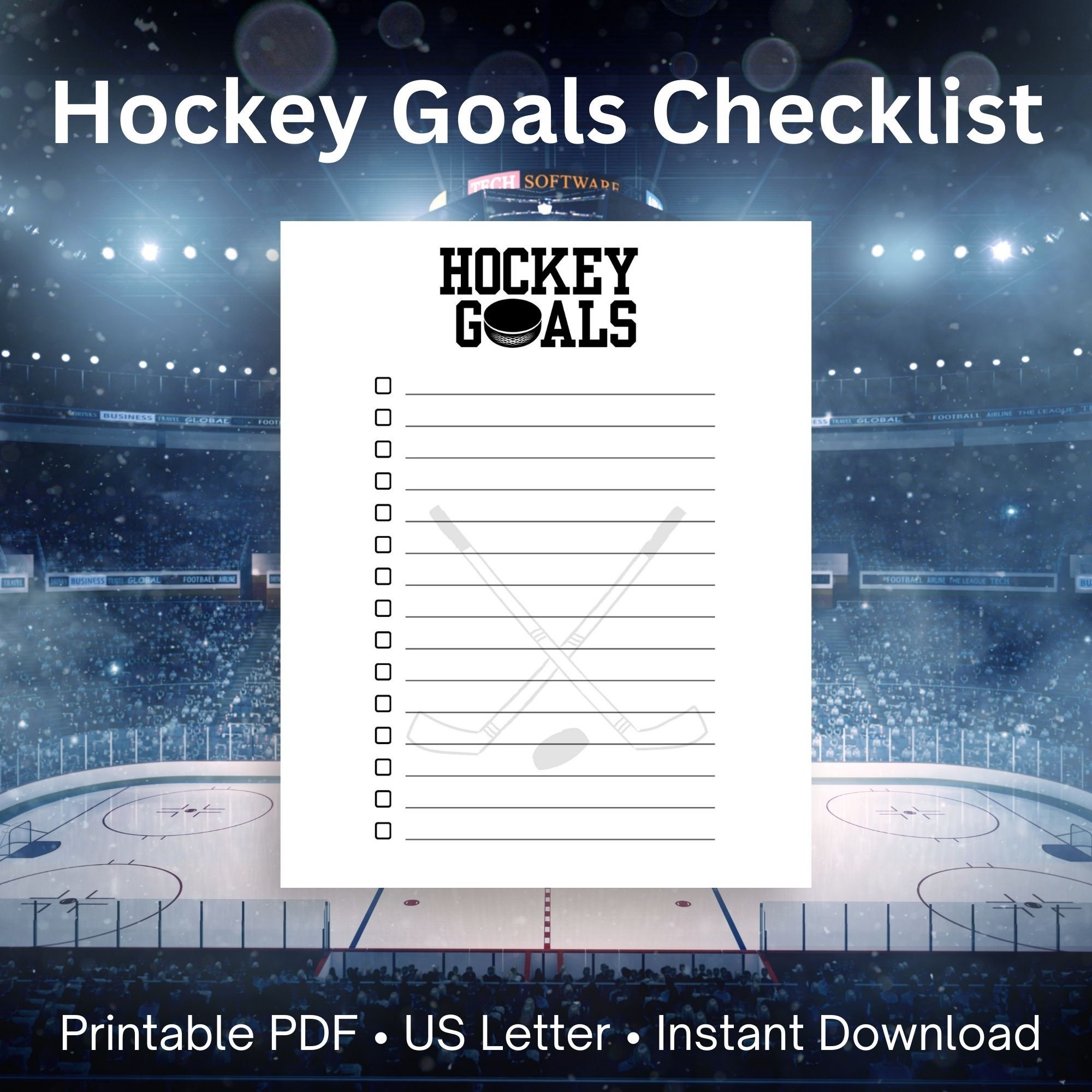 Hockey Goals Checklist Printable to Do List Kids Hockey Gift for Him ...