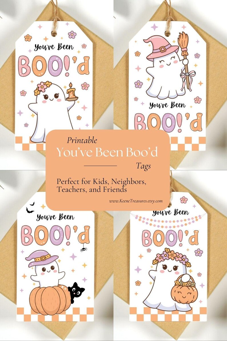 Printable You've Been Boo'd Tag Printable Halloween Favor Tags Boo Bag ...