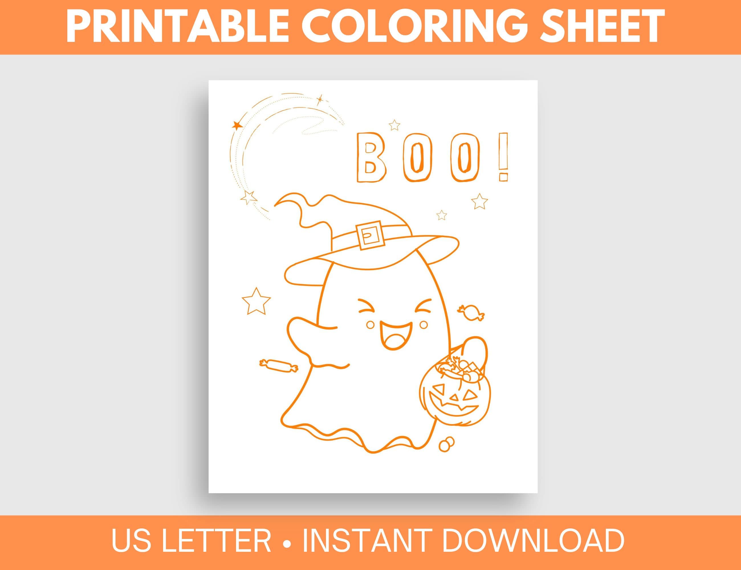 Printable Halloween Ghost and Jack-o-lantern Coloring Sheets for Home ...