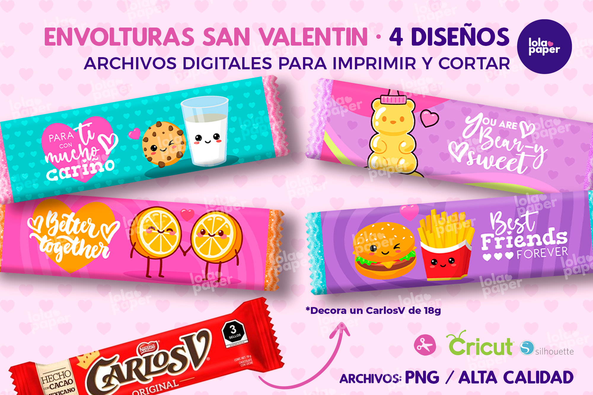 Colección San Valentín Archivos Digitales Envolturas Chocolates Carlos ...