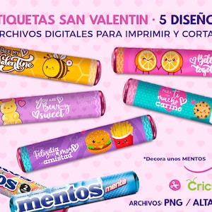 Valentine's Day Collection Digital Files Mentos Sweet Wrappers - Etsy