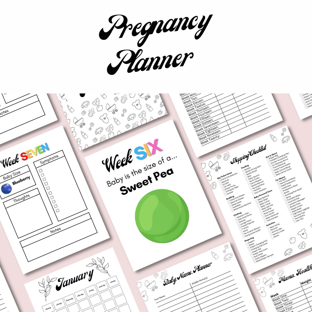 Pregnancy Planner Printable Bundle, Feeding Log, Journal, Keepsake ...