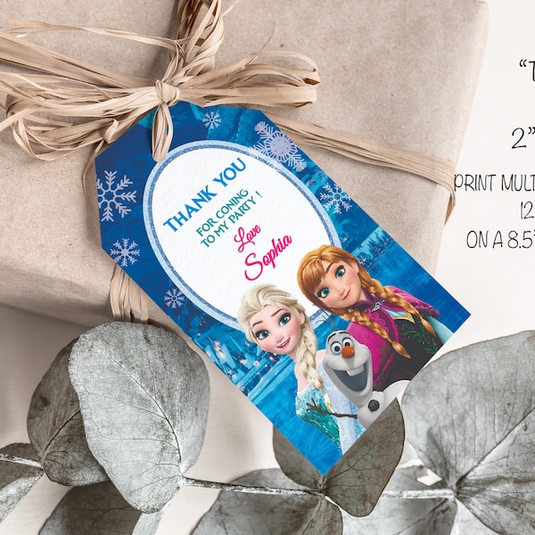 Frozen Thank You Tag - Etsy