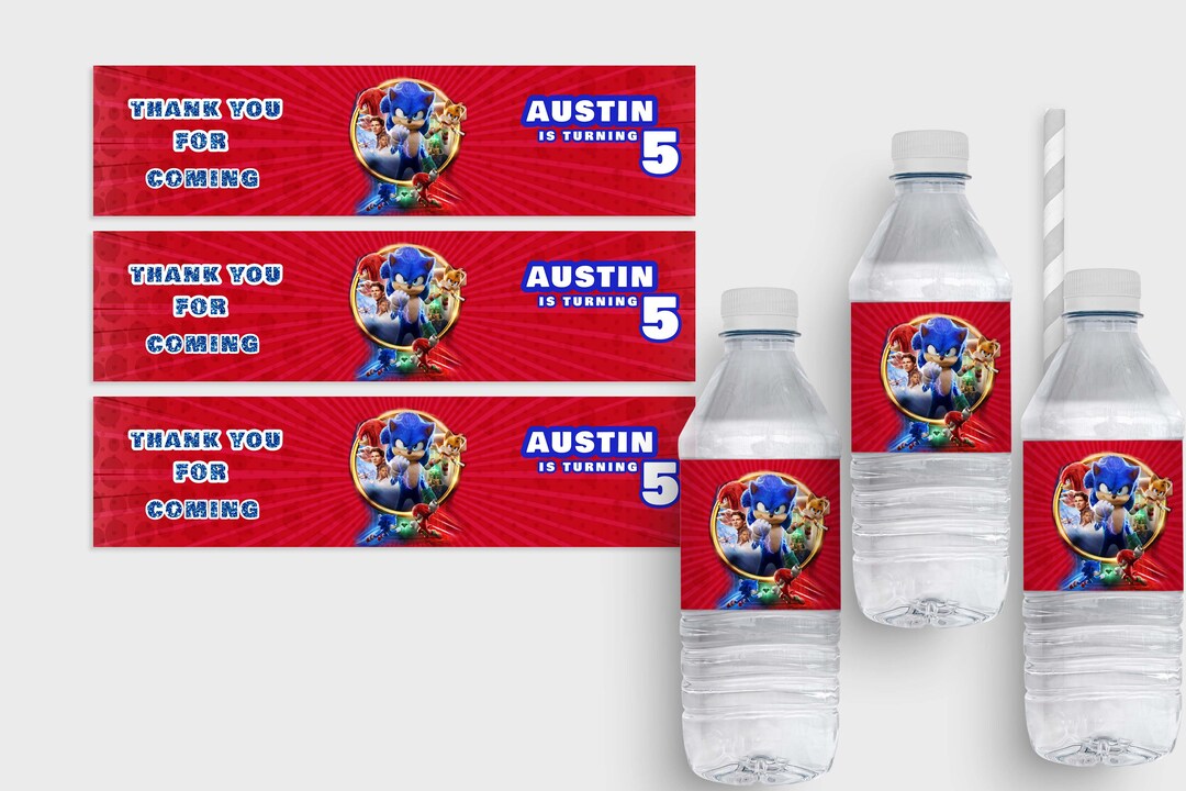 Sonic Bottle Label Design Sonic Labels sonic Water Label - Etsy