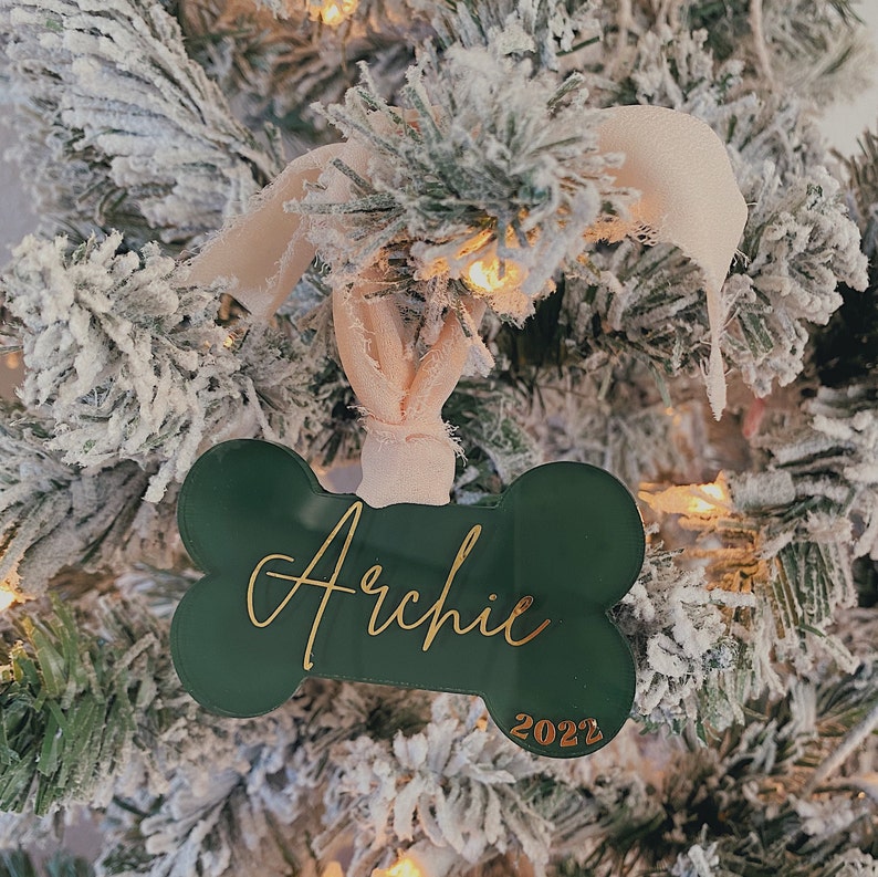 Custom Acrylic Dog Bone Ornament / Christmas Ornament / Custom - Etsy
