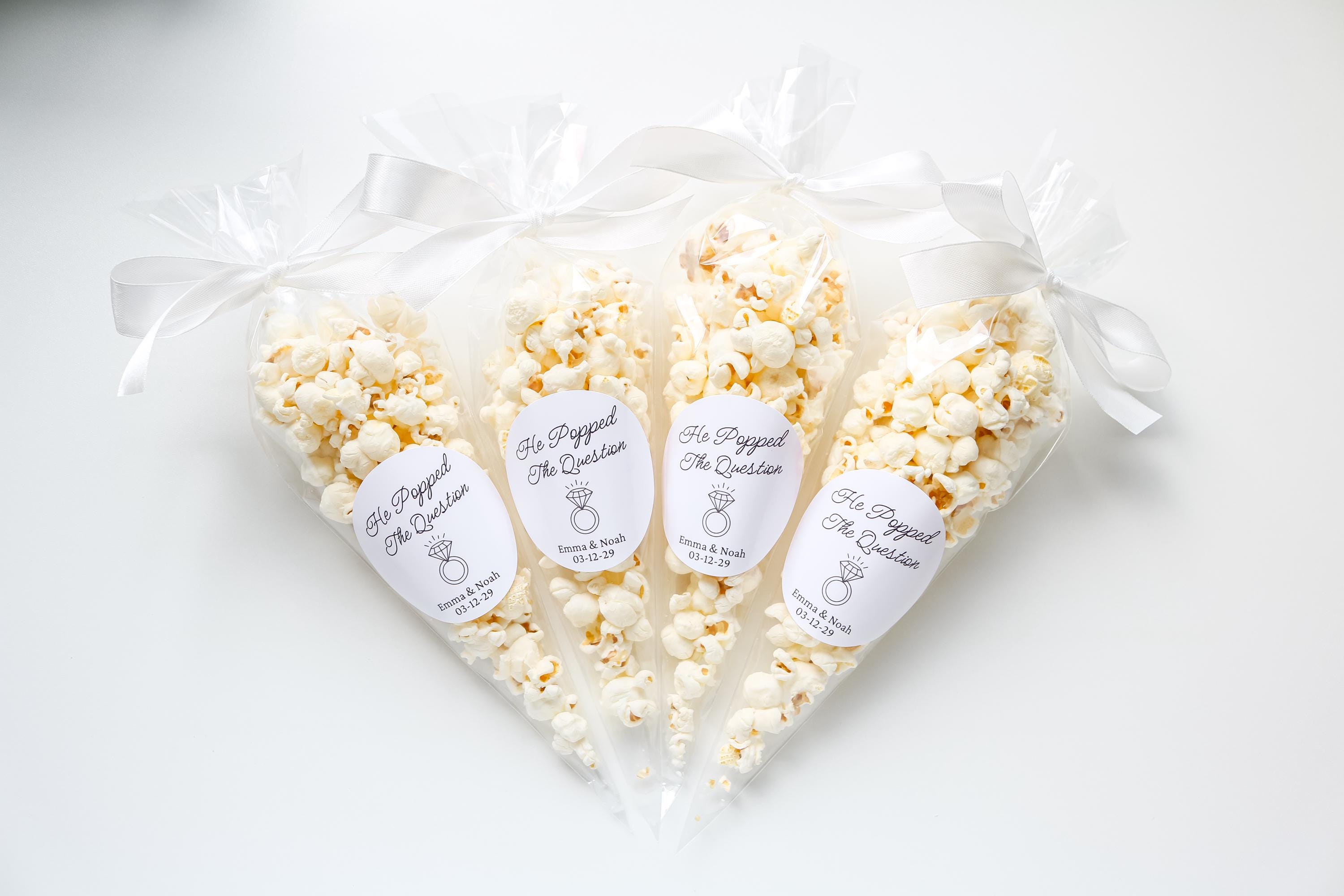He Popped the Question Popcorn Favor Bags With Stickers, Engagement ...