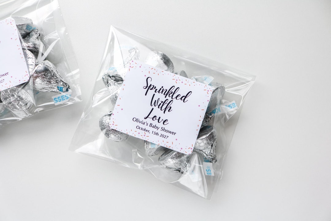 Baby Sprinkle Favor Bags and Stickers, Baby Shower Treat Bags, Baby ...