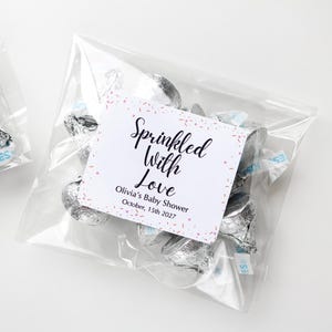 Baby Sprinkle Favor Bags and Stickers, Baby Shower Treat Bags, Baby ...