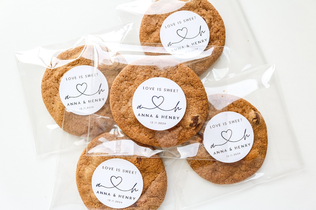 Personalized Wedding Favor Bags, Cookie Bags and Stickers, Self Sealing ...