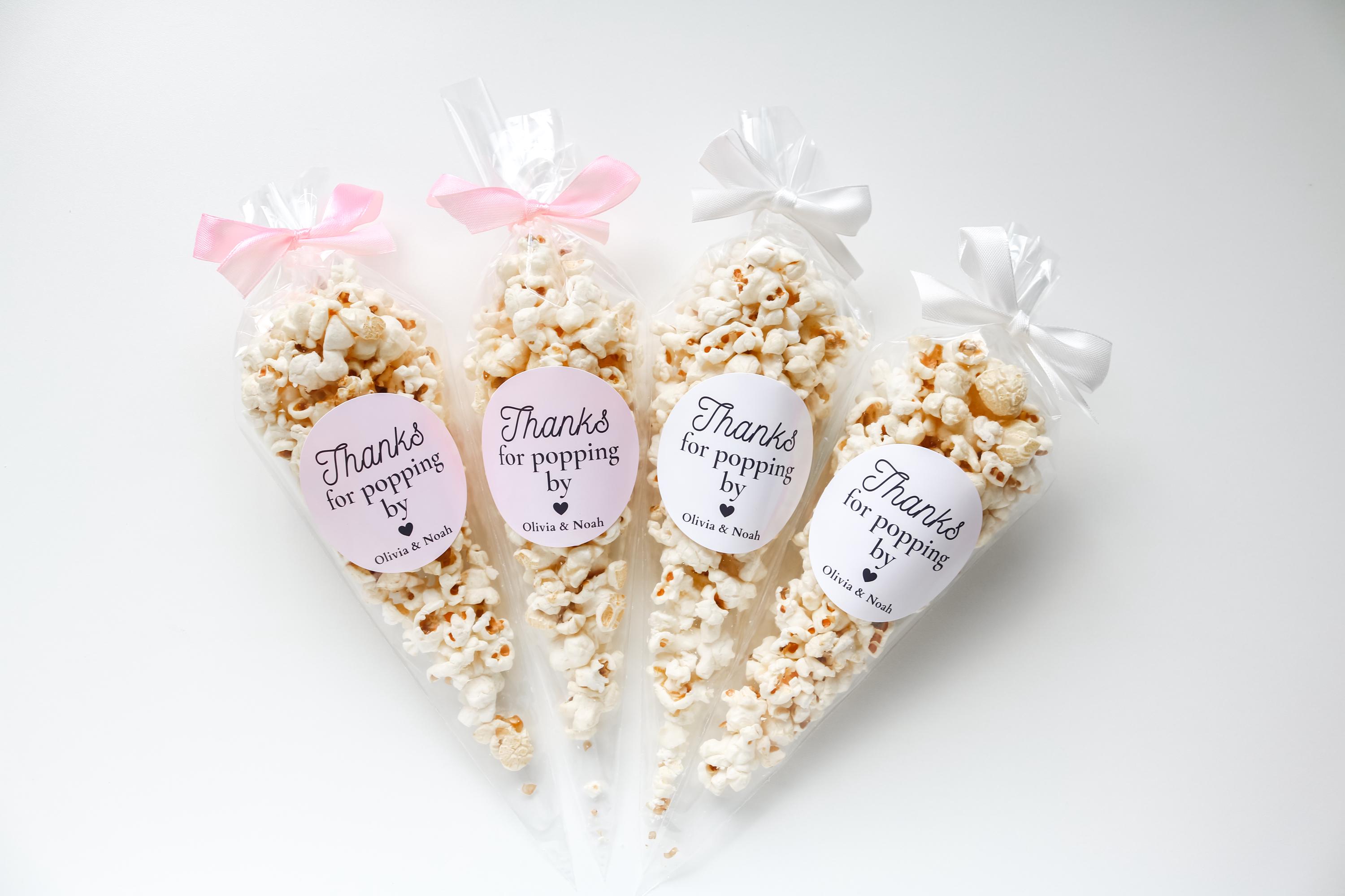 Thanks for Popping by Popcorn Bags and Stickers, Popcorn Party Favors ...