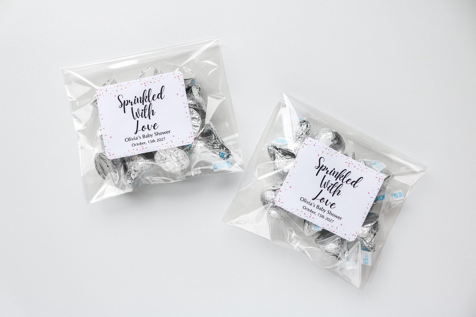 Baby Sprinkle Favor Bags and Stickers, Baby Shower Treat Bags, Baby ...