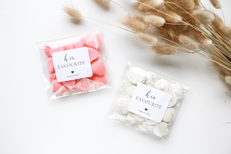 His and Her Favorite Favor Bags Fill Your Own Wedding Favors - Etsy