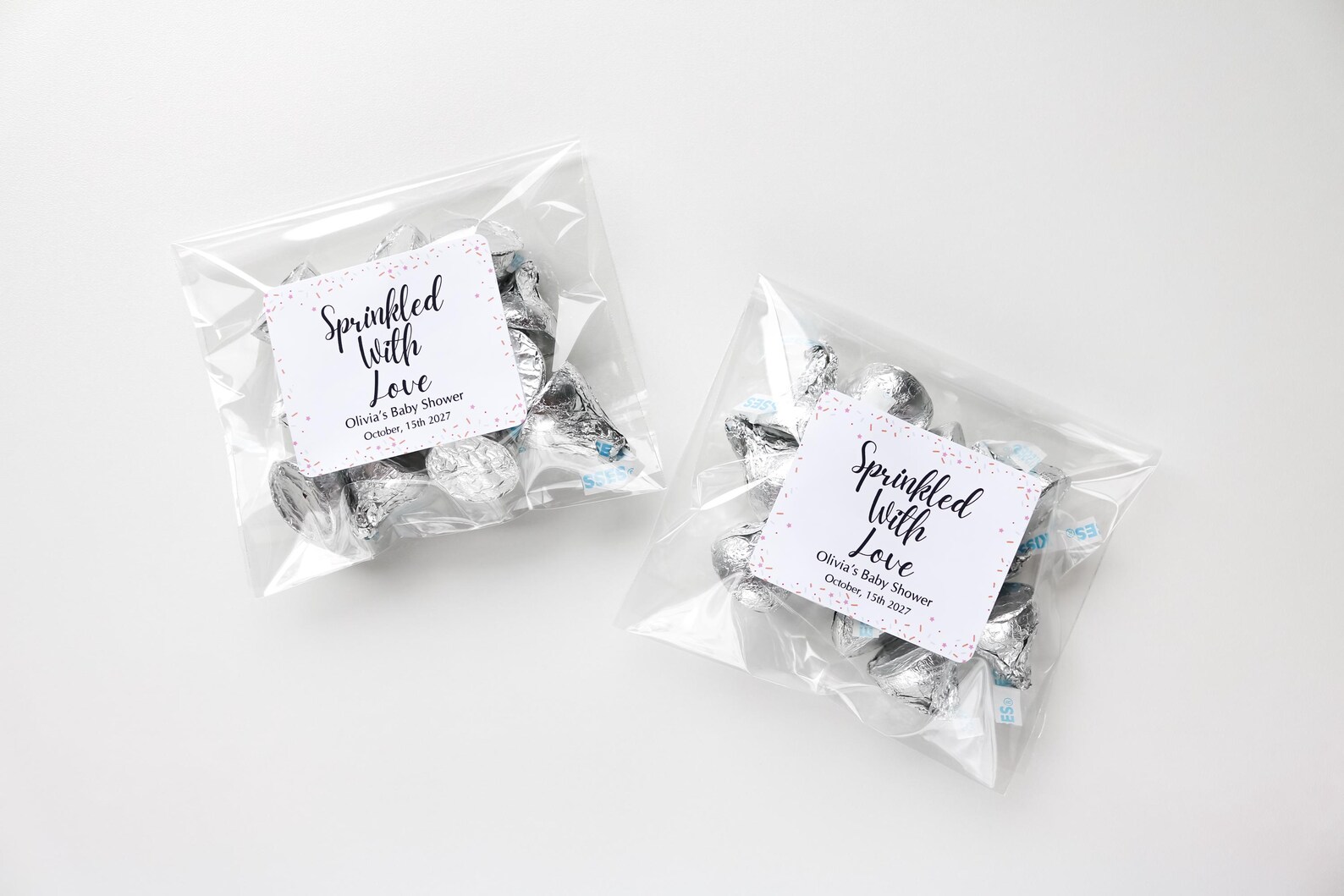 Baby Sprinkle Favor Bags and Stickers, Baby Shower Treat Bags, Baby ...