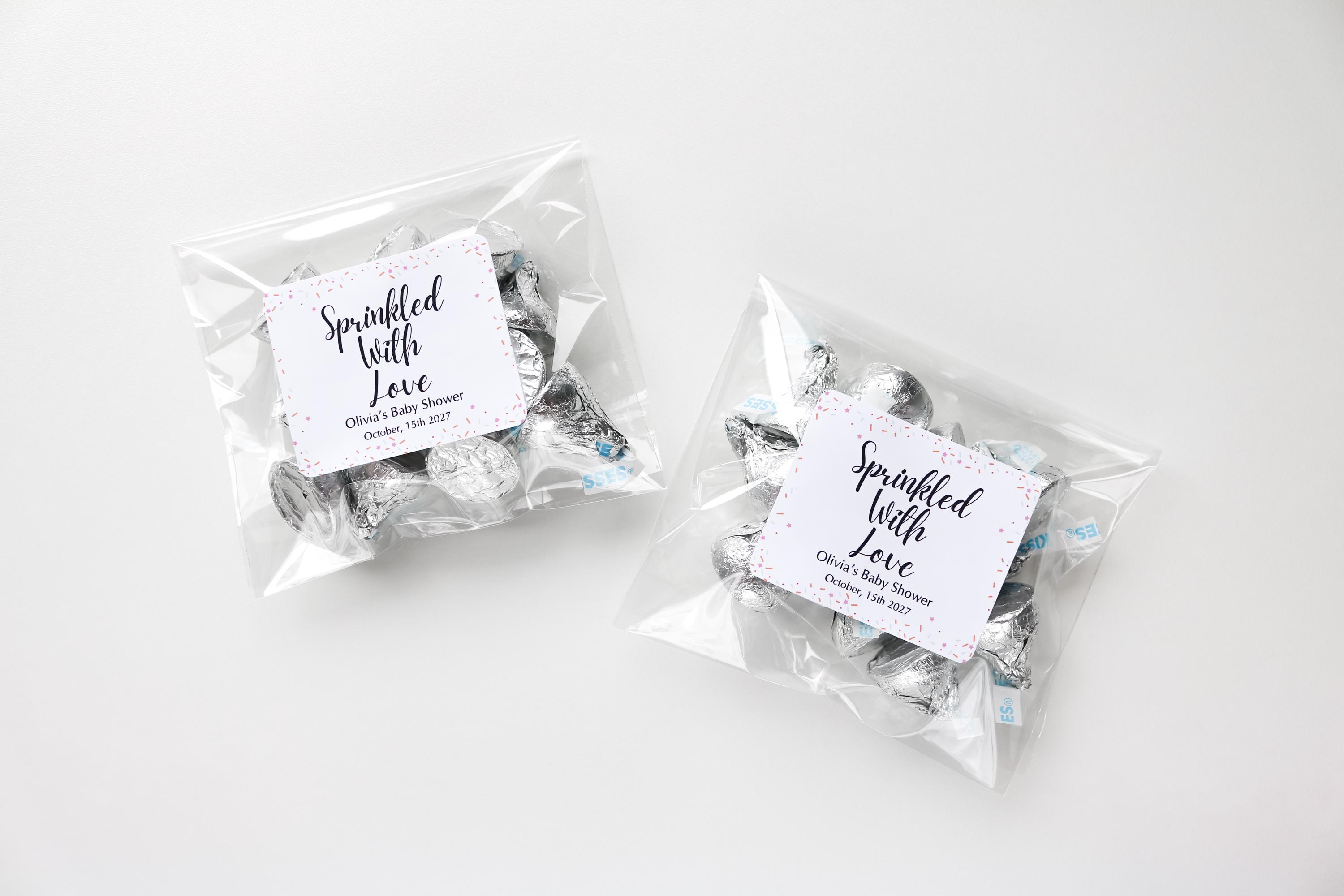 Baby Sprinkle Favor Bags and Stickers, Baby Shower Treat Bags, Baby ...