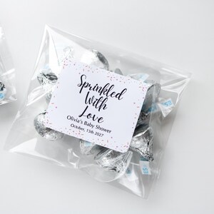 Baby Sprinkle Favor Bags and Stickers, Baby Shower Treat Bags, Baby ...