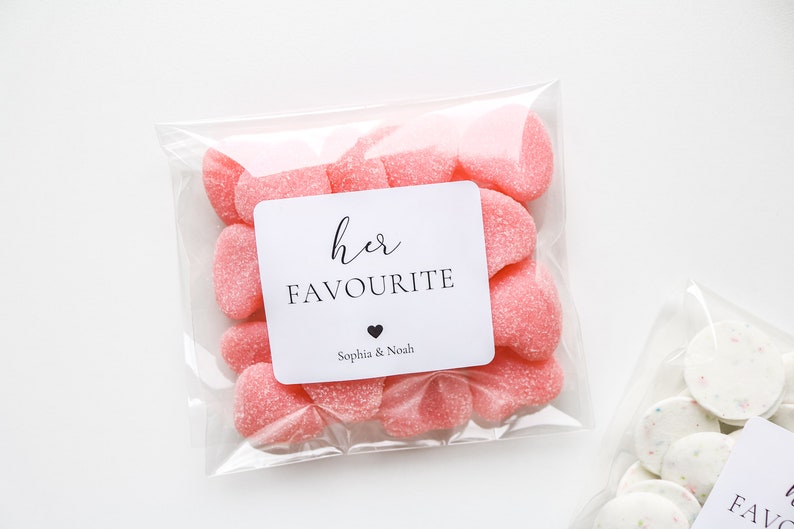 His and Her Favorite Favor Bags Fill Your Own Wedding Favors - Etsy