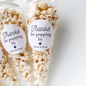 Thanks for Popping by Popcorn Bags and Stickers, Popcorn Party Favors ...