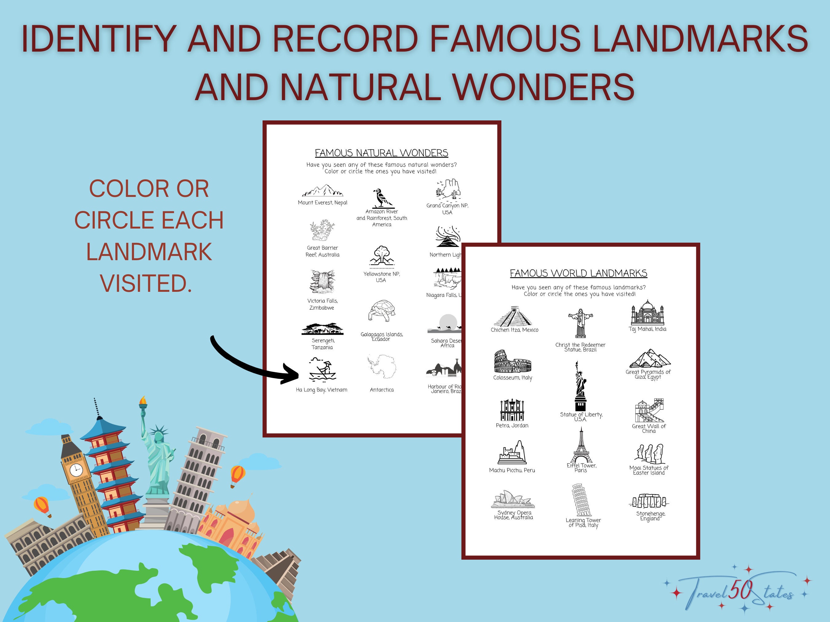 Travel Journal Kids Around the World, Kids Adventure Journal, World ...