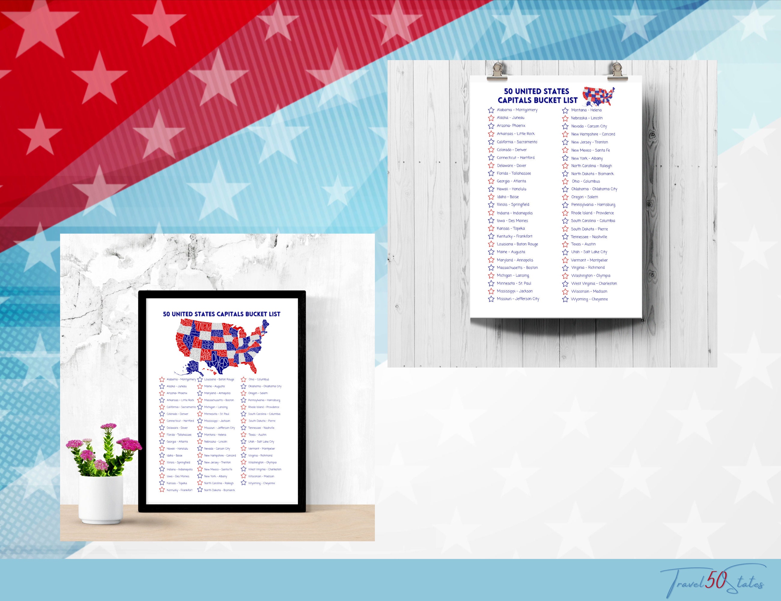 State Capitals Bucket List: USA Travel Checklist (PDF Download) - Etsy