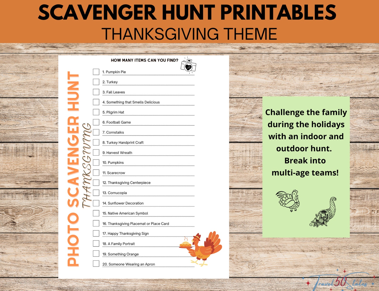 Photo Scavenger Hunt Halloween, Autumn, Thanksgiving Bundle | Fall ...