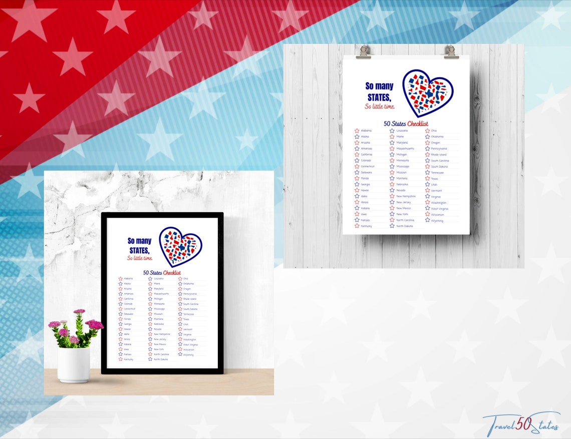 50 United States Checklist, so Many States so Little Time, USA Travel ...