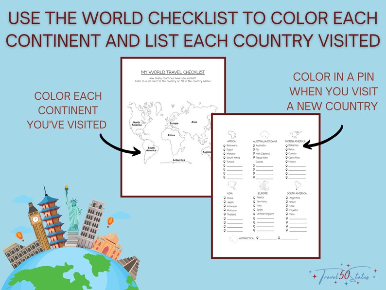 Travel Journal Kids Around the World, Kids Adventure Journal, World ...