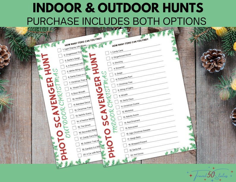 Christmas Photo Scavenger Hunt Printable- Indoor and Outdoor Christmas ...
