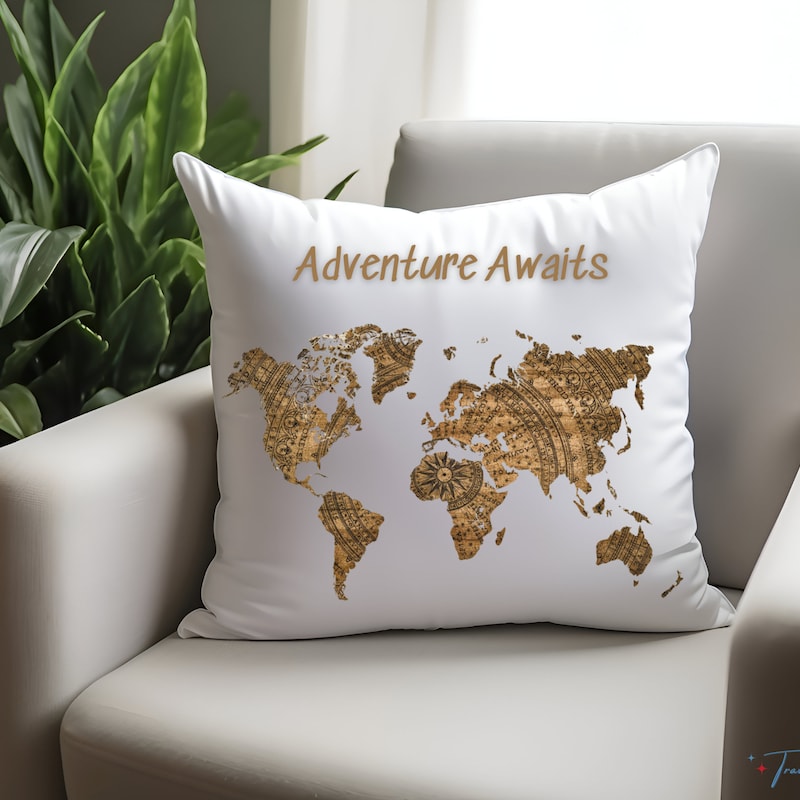 World Map Pillow - Etsy