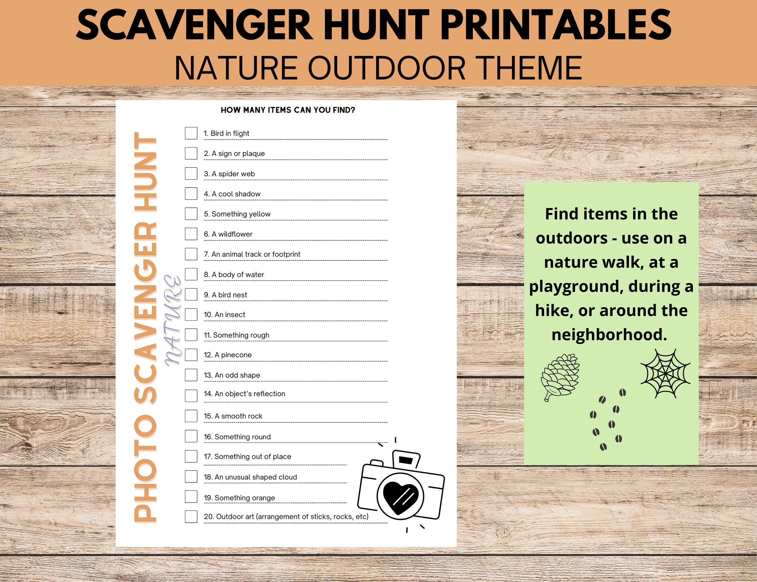 Photo Scavenger Hunt Printables Nature, Neighborhood, and Team Building ...