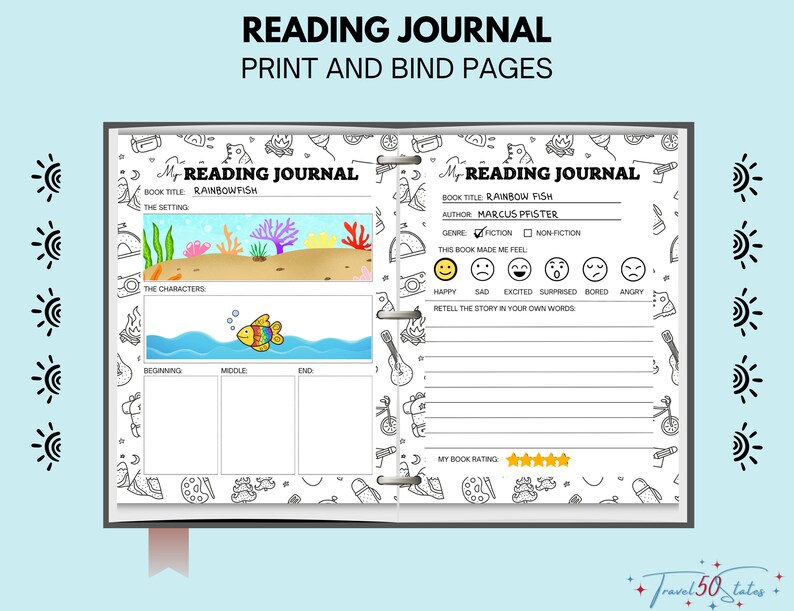 Summer Reading Journal Printable Bundle | Book Log, Reading Tracker ...