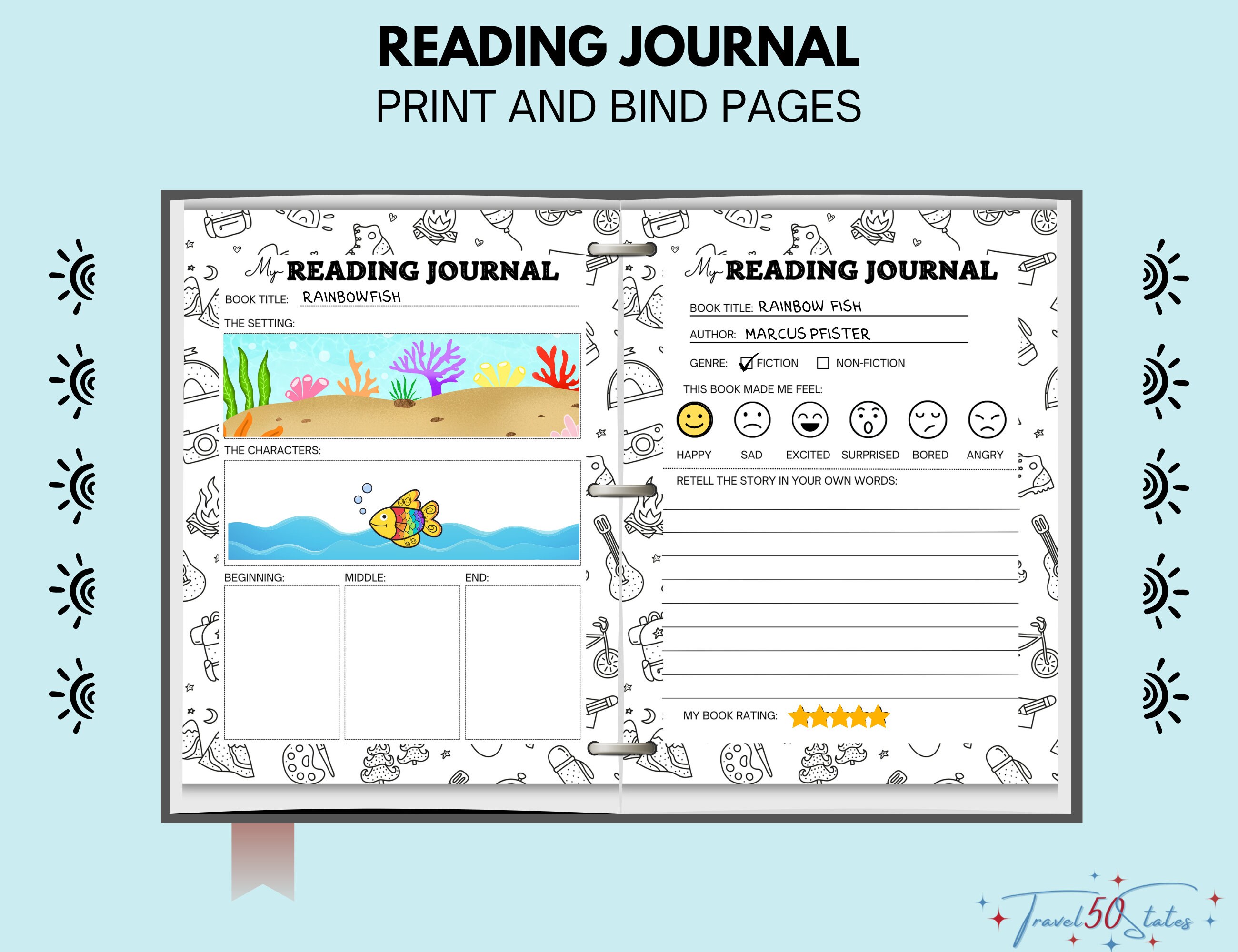 Summer Reading Journal Printable Bundle | Book Log, Reading Tracker ...