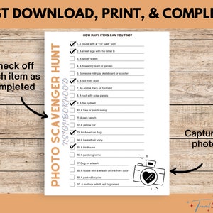 Photo Scavenger Hunt Printables - Nature, Neighborhood, and Team ...