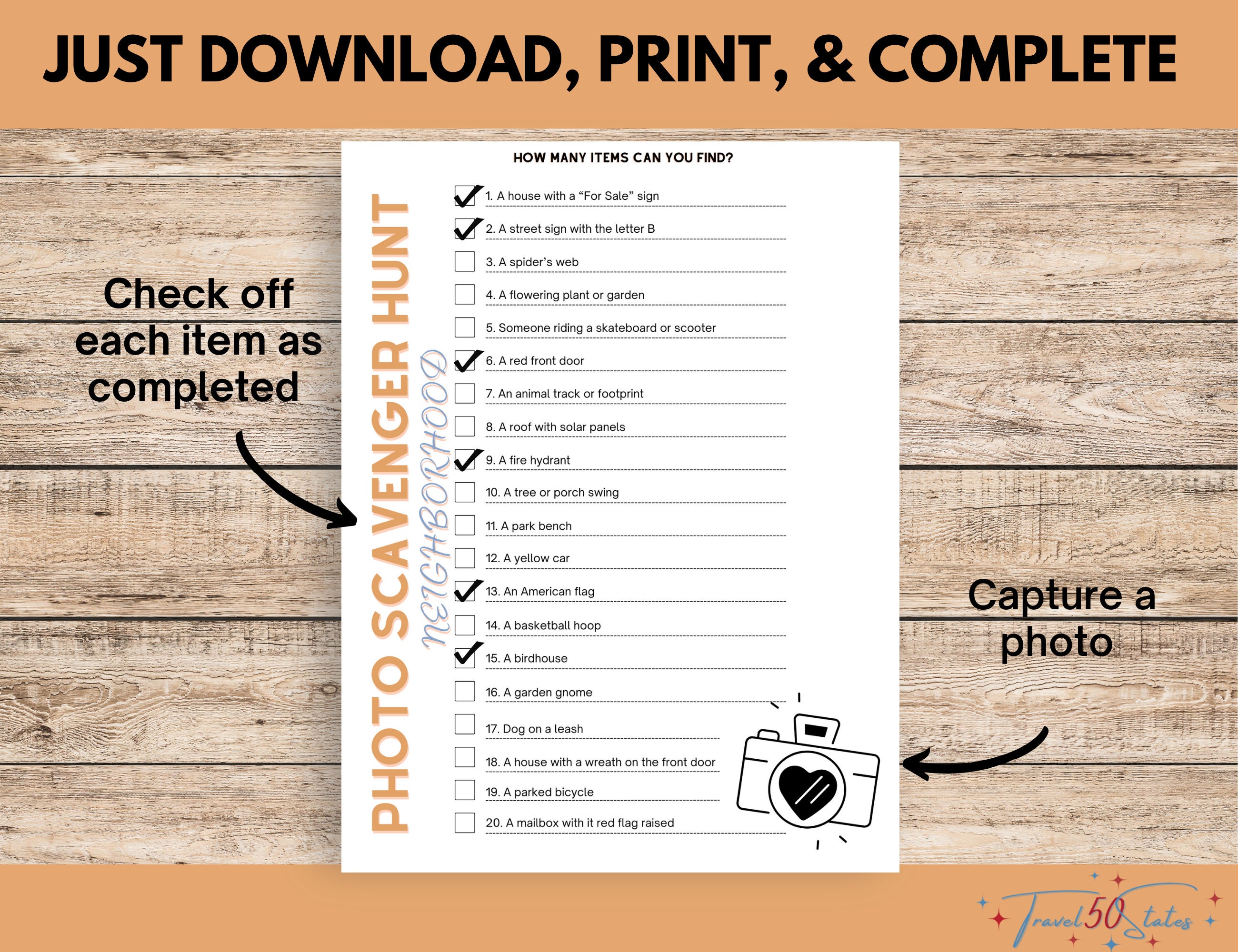 Photo Scavenger Hunt Printables Nature, Neighborhood, and Team Building ...
