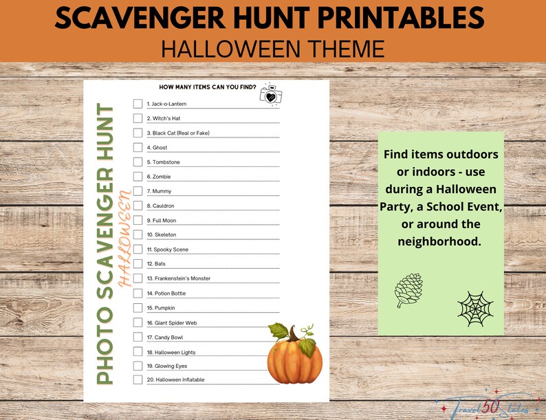 Photo Scavenger Hunt Halloween, Autumn, Thanksgiving Bundle | Fall ...