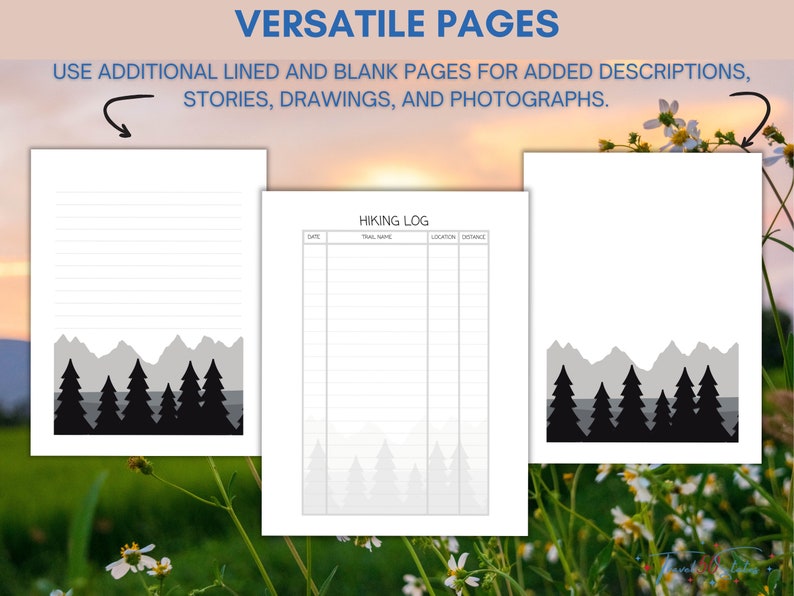 Hiking Logbook & Journal Printable Bundle | Keepsake Journal | Gift for ...