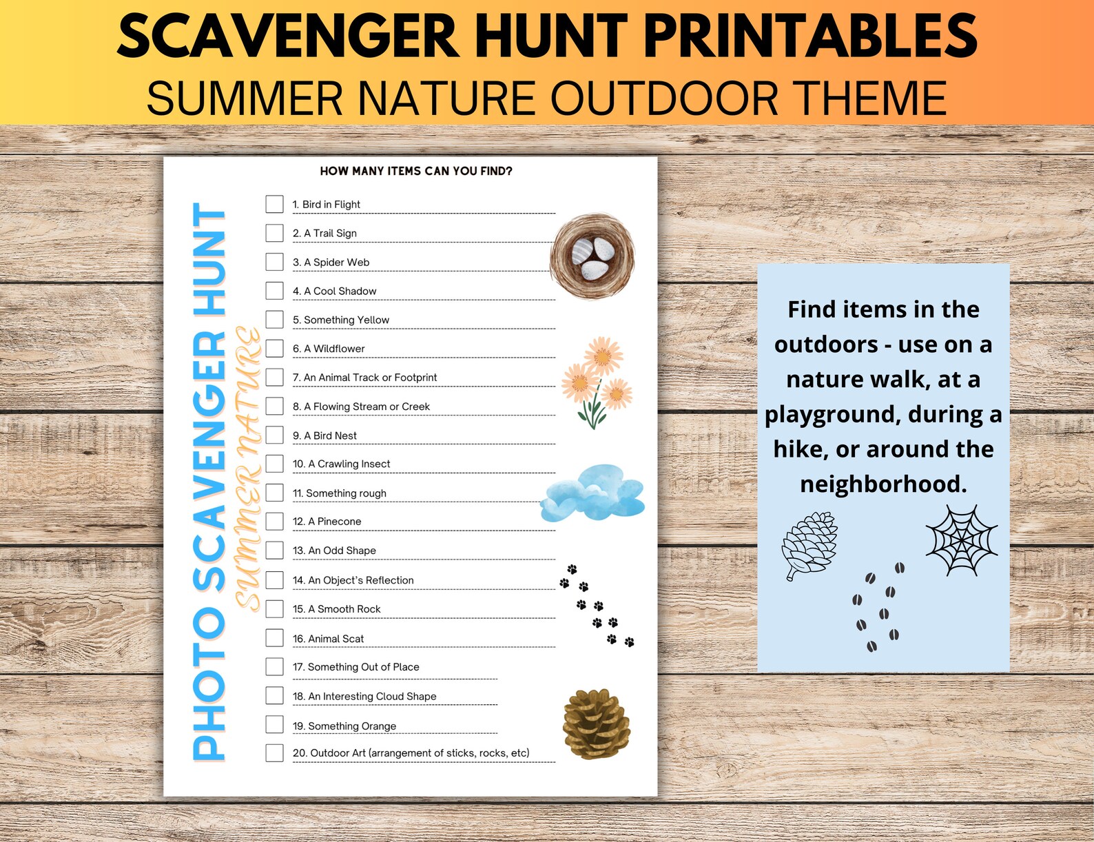 Summer Photo Scavenger Hunt Printables - Beach, Nature, and ...