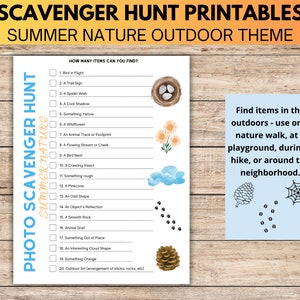 Summer Photo Scavenger Hunt Printables - Beach, Nature, and ...