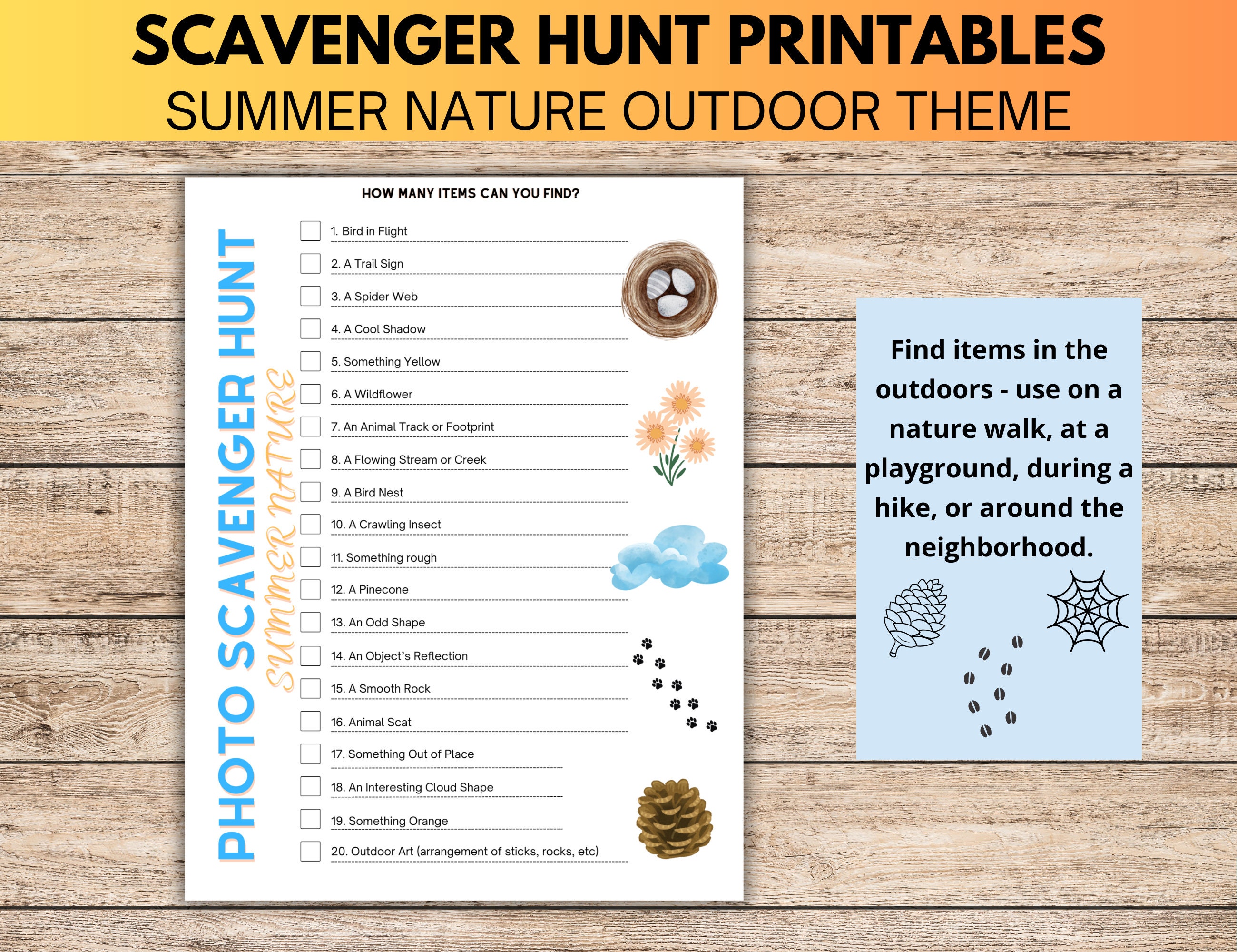 Summer Photo Scavenger Hunt Printables - Beach, Nature, and ...