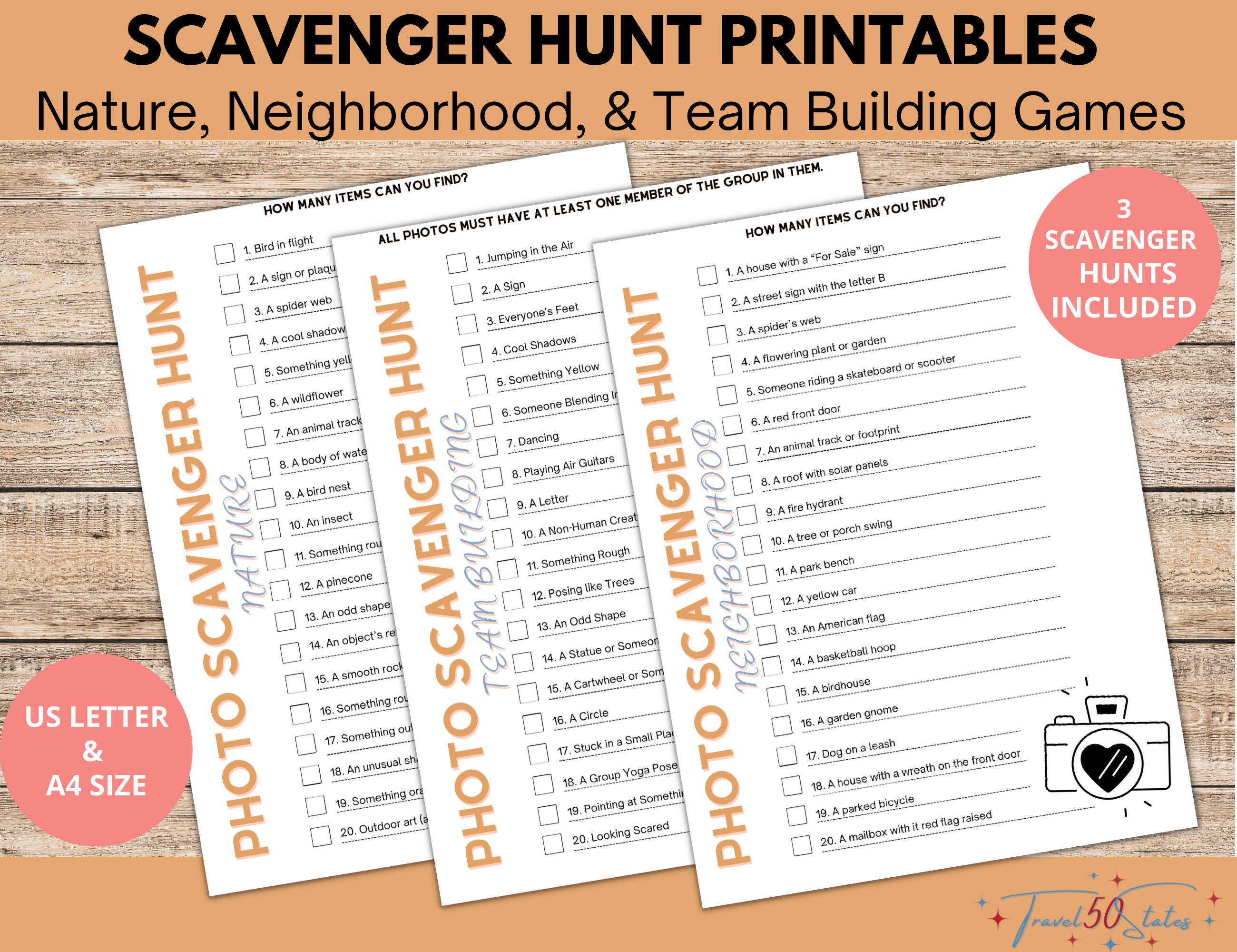 Photo Scavenger Hunt Printables - Nature, Neighborhood, and Team ...