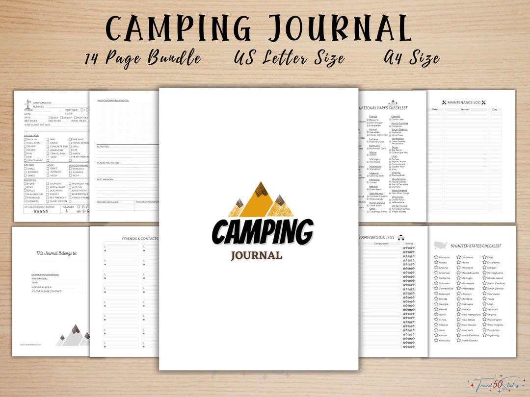 Camping Journal Printable Bundle, Camper Logbook, Maintenance Log - Etsy