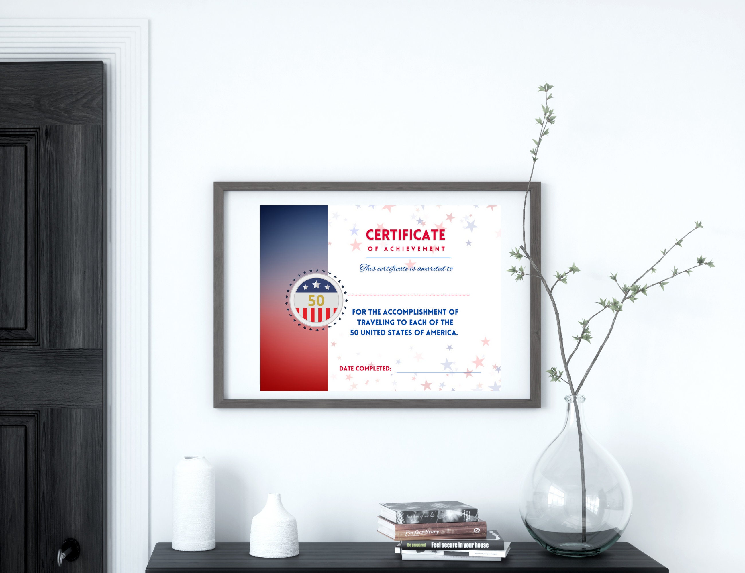 Traveled to All 50 States Certificate of Achievement , Fifty States ...