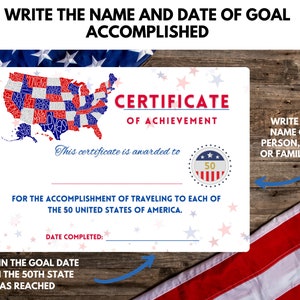 Traveled to All 50 States Certificate of Achievement, 50 States Club ...