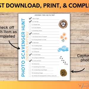 Summer Photo Scavenger Hunt Printables - Beach, Nature, and ...