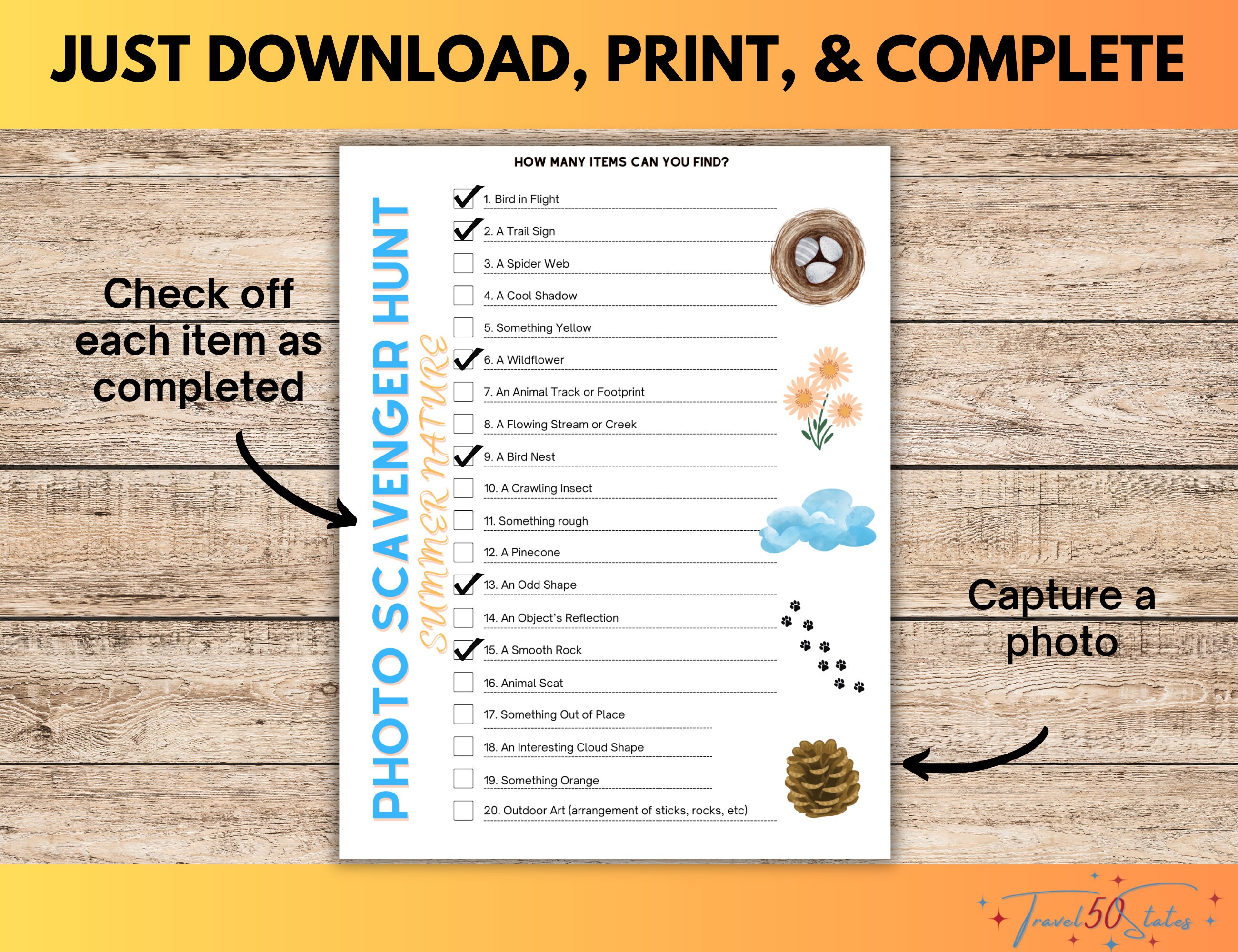 Summer Photo Scavenger Hunt Printables - Beach, Nature, and ...