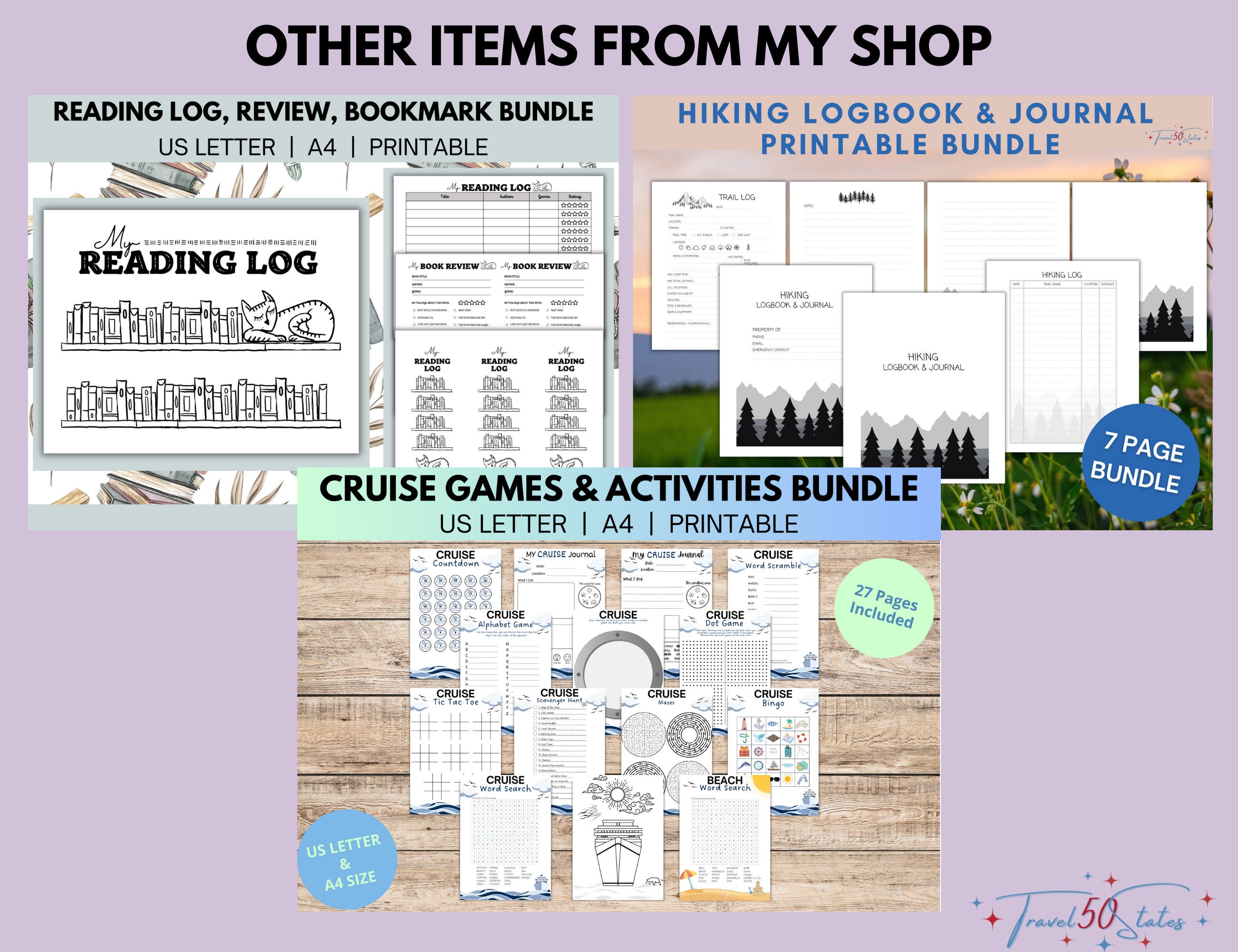 Butterfly Reading Journal Printable Bundle Book Log, Reading Tracker ...