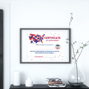 Traveled to All 50 States Certificate of Achievement, 50 States Club ...