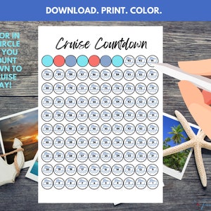 100 Day Cruise Countdown Cruise Vacation Tracker Printable Cruise ...